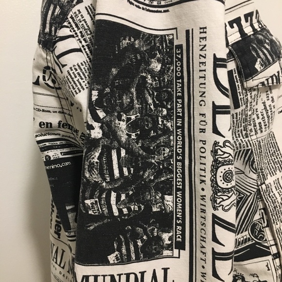 Vintage | Jackets & Coats | Vintage 9s Newspaper Jacket Unique Retro ...